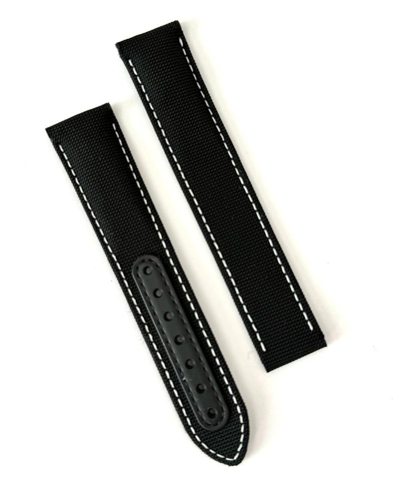 Original Omega Speedmaster 20mm Black Fabric /Cloth Watch Band Strap ...