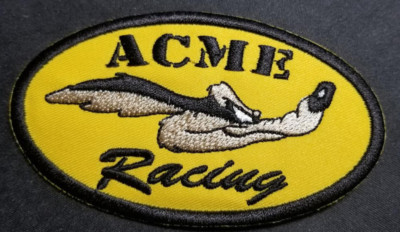 ACME RACING WILE E. COYOTE Embroidered gold/yellow Patch approx 2.25X4 ...