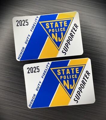 X2 New Jersey State Police 2025 Supporter Sticker Decal PBA Trooper ...