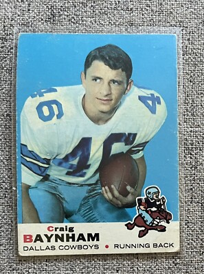 1969 Topps Football #122 Craig Baynham Low Grade (crease) Dallas ...