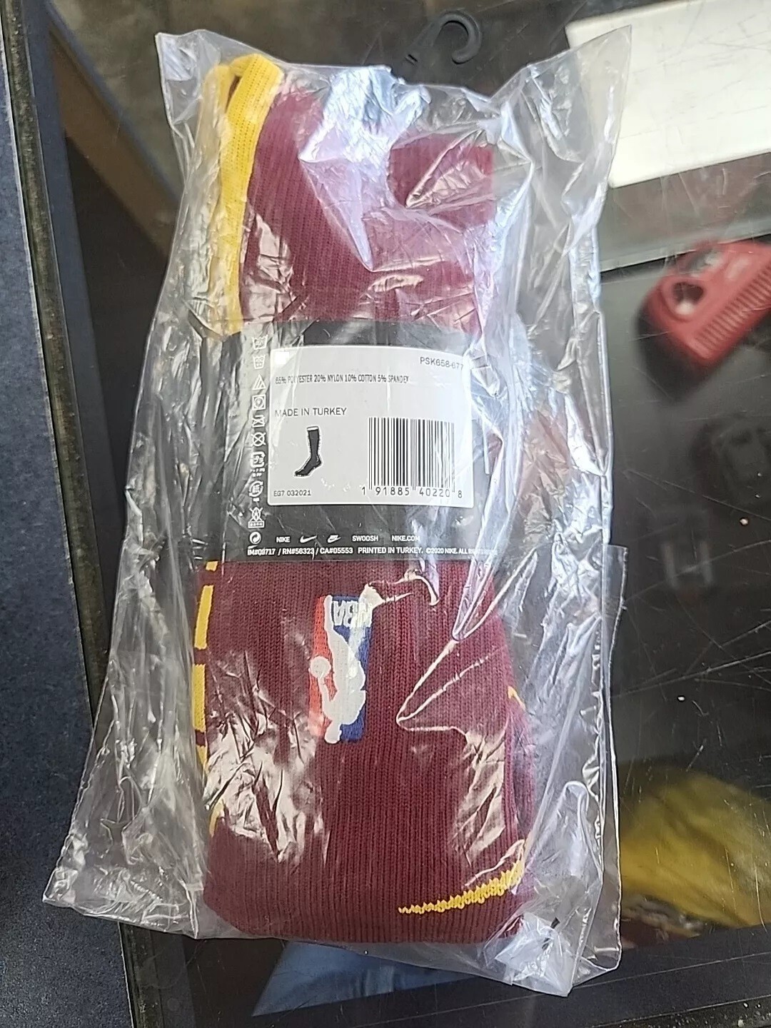 Large Nike NBA Authentics Knee Length Sock Burgundy PSK658-677 | eBay