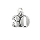 Sterling Silver Stencil Number 30 Thirty Charm Pendant | eBay