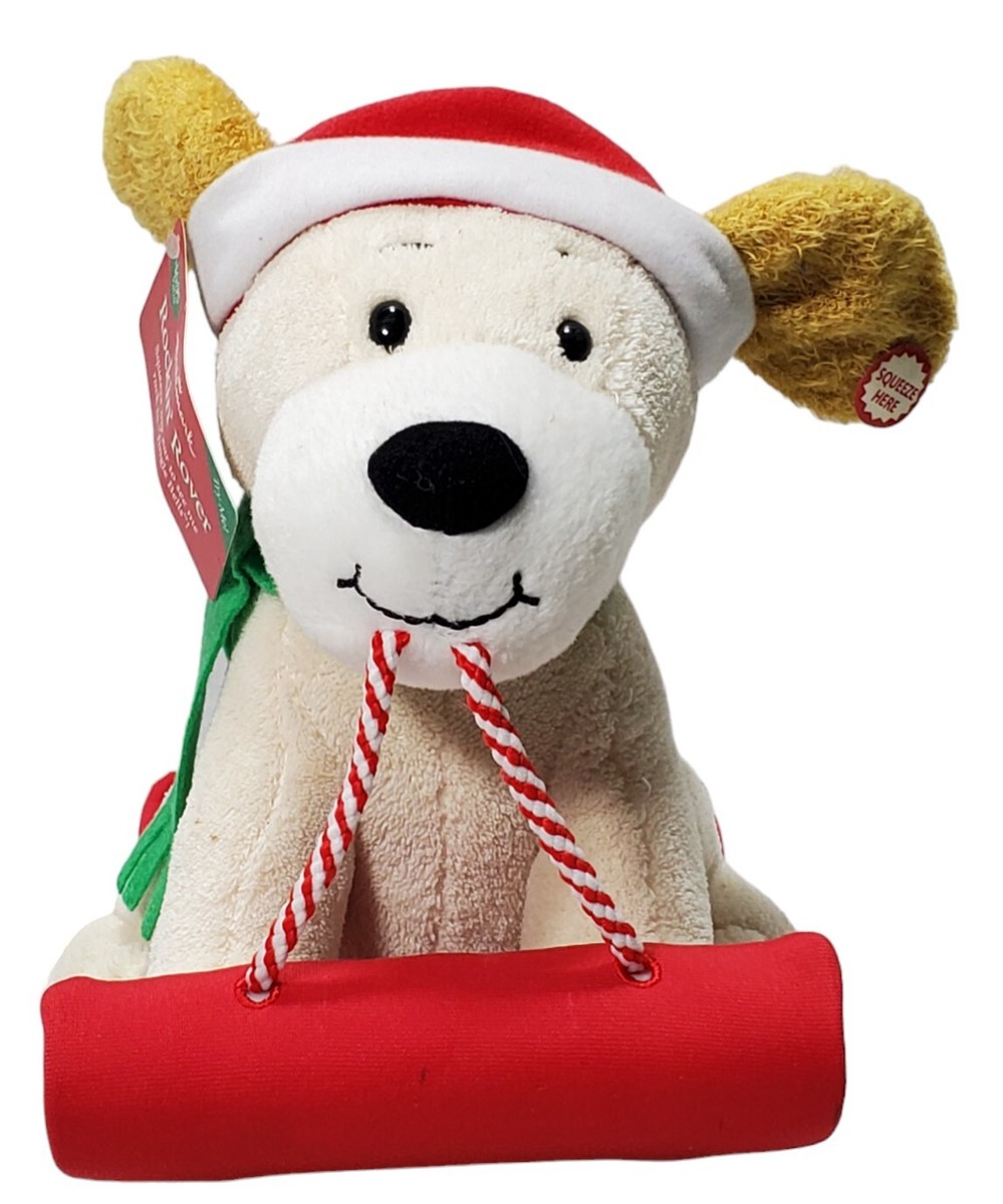 Hallmark Rockin Rover Animated Dog On Sled Barks Jingle Bells Jingle ...