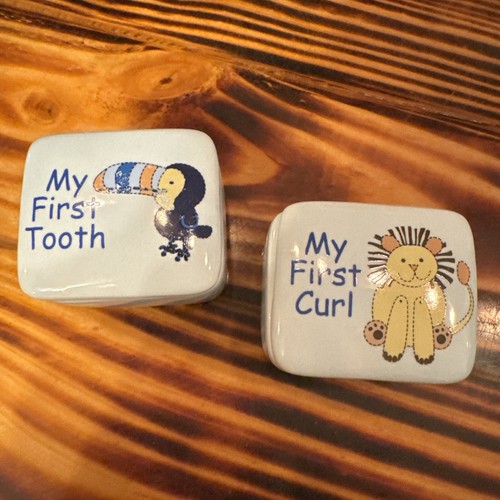 Baby Keepsake Boxes For My First Tooth And My First Curl Light Blue | eBay