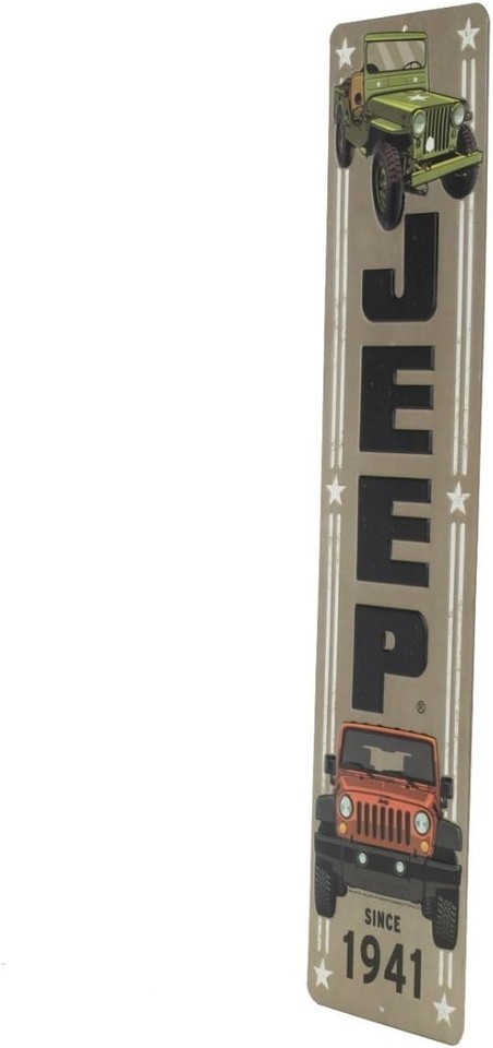 Jeep Vertical Embossed Metal Sign - Vintage Jeep Sign for Garage or Man ...