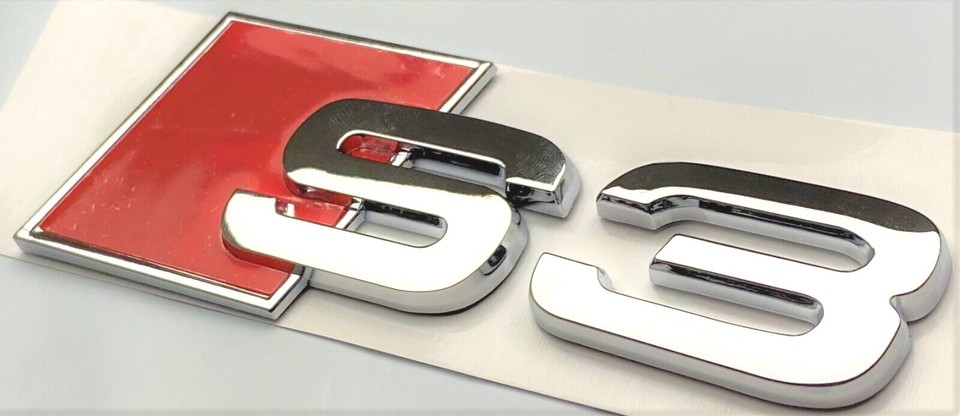 CHROME S3 REPLACEMENT FOR AUDI REAR TRUNK EMBLEM BADGE NAMEPLATE DECAL ...