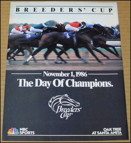 1986 Breeders' Cup NBC Sports Print Ad TV Advertisement Santa Anita ...