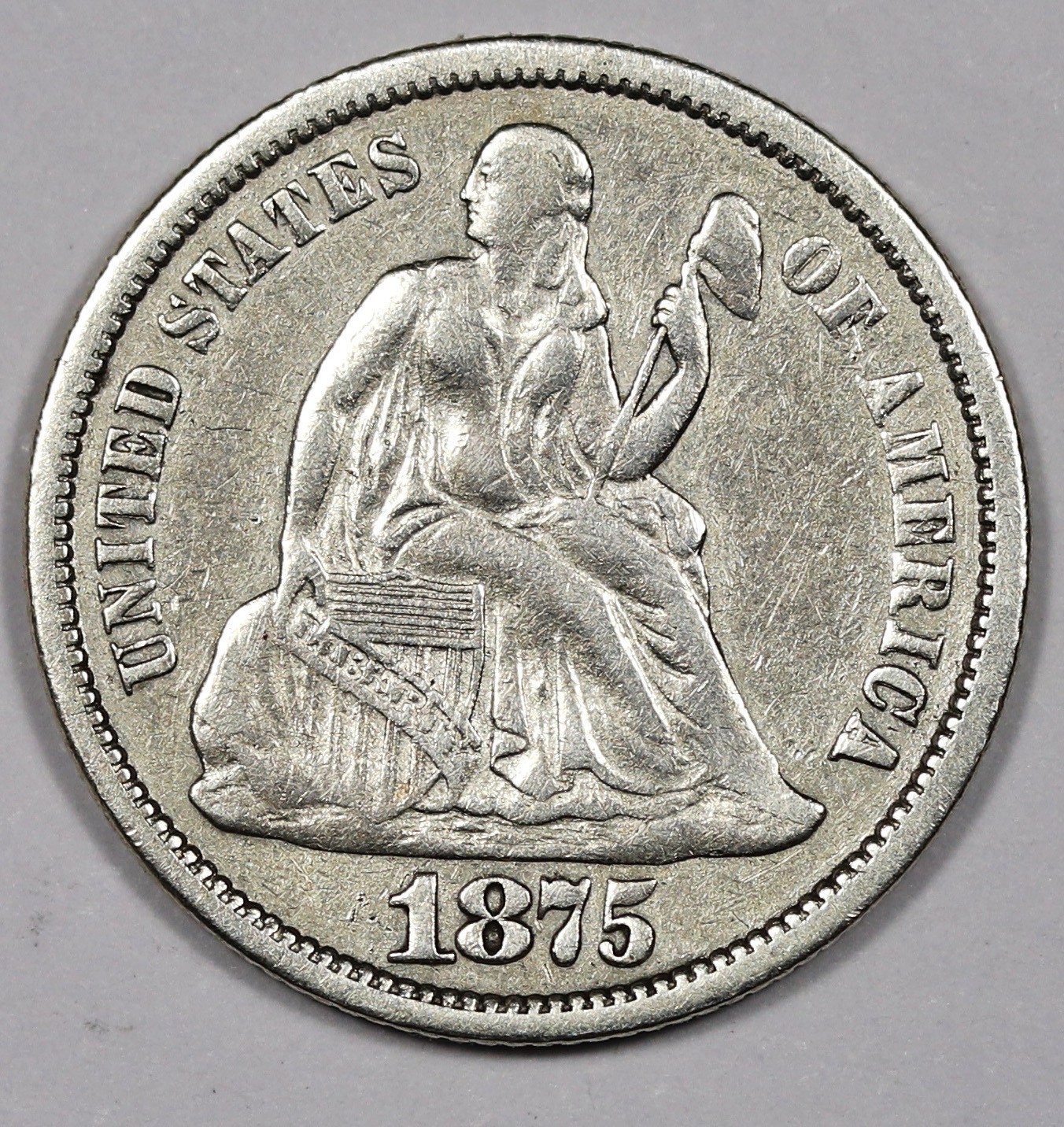 1875-cc Seated Liberty Dime. High Grade. 211825 | eBay