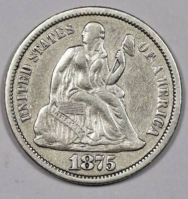1875-cc Seated Liberty Dime. High Grade. 211825 | eBay