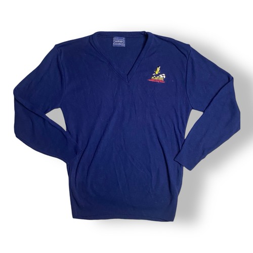 Vintage Planters Peanuts Racing Team Sweater V Neck Large Navy Blue ...