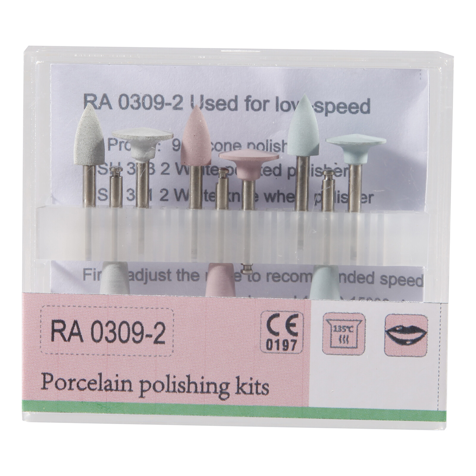9pcs Dental Porcelain Polishing Burs Kit RA for Marathon&Contra angle ...