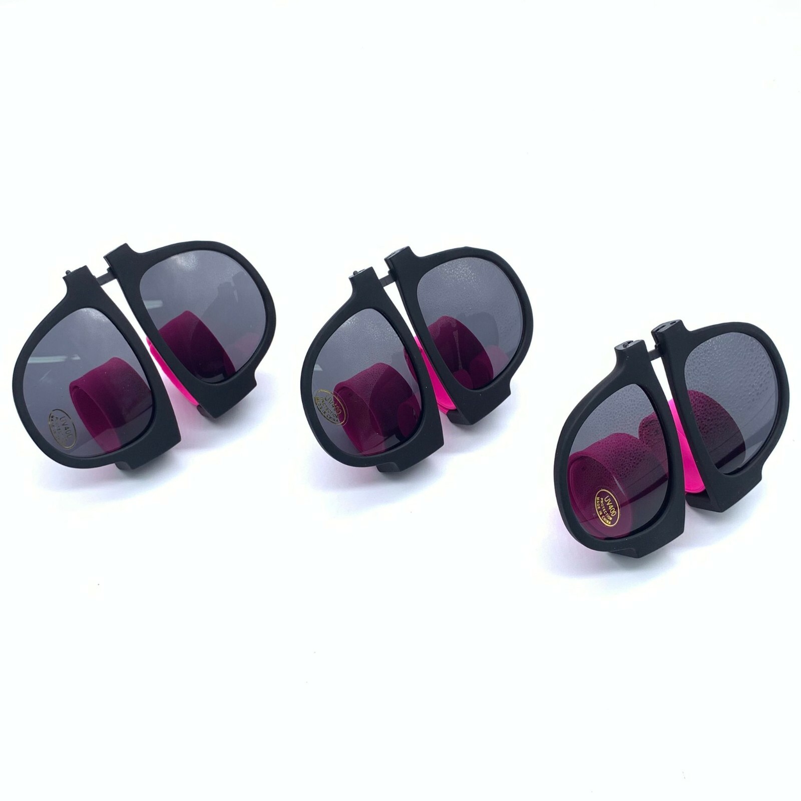 pink slap on bracelet sunglasses foldable lens fashion pack of 3 | eBay