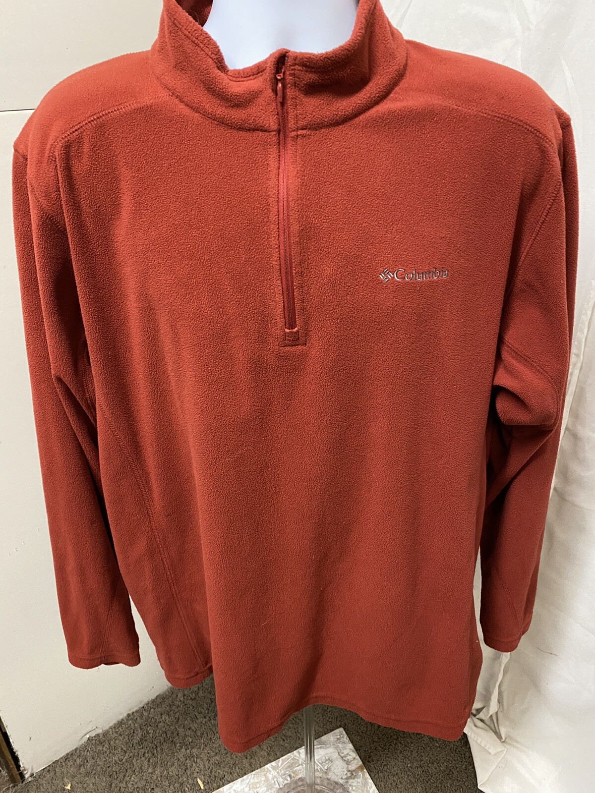 Men’s Burnt Orange Columbia Lightweight 1/4 Zip Pullover Fleece -XL | eBay