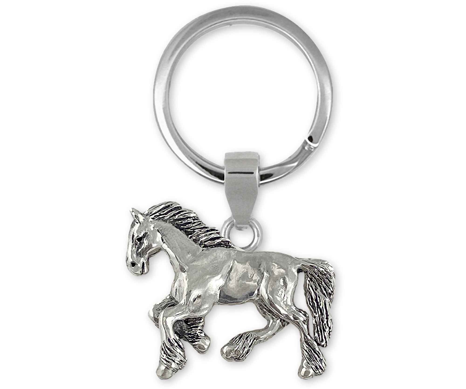 Clydesdale Key Ring Sterling Silver Handmade Draft Horse Jewelry EQU17 ...