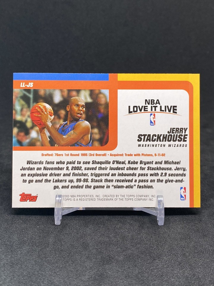 2003-04 Topps Love it Live Wizards Basketball Card #LLJS Jerry ...