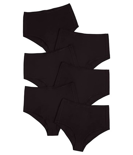 PACT L113247 Black Organic Cotton High-Rise Hipster Underwear 6-Pack ...