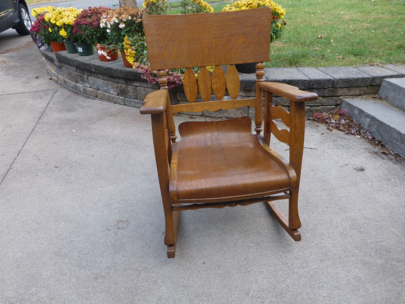 ANTIQUE SOLID OAK ROCKING CHAIR C1890 | eBay