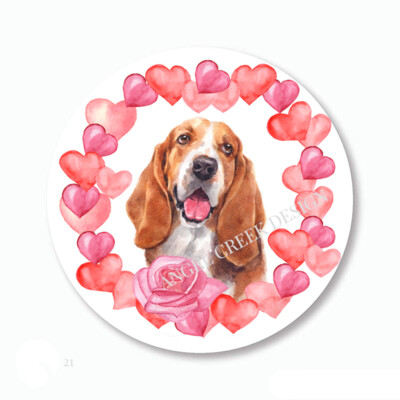 Basset Hound Scrapbook Stickers Bassett Dog Party Favors Envelope Seals ...