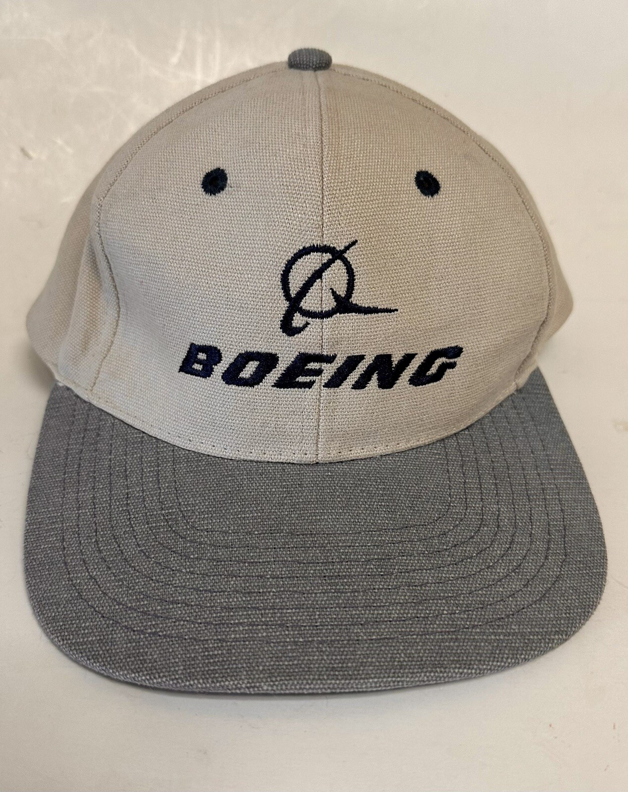 Rare Boeing Vintage Metal Clasp Baseball Hat. Tan/Gr… - Gem