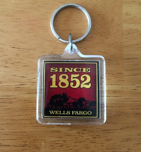 Vintage Keychain WELLS FARGO Key Ring Fob Since 1852 Reliable Financial ...