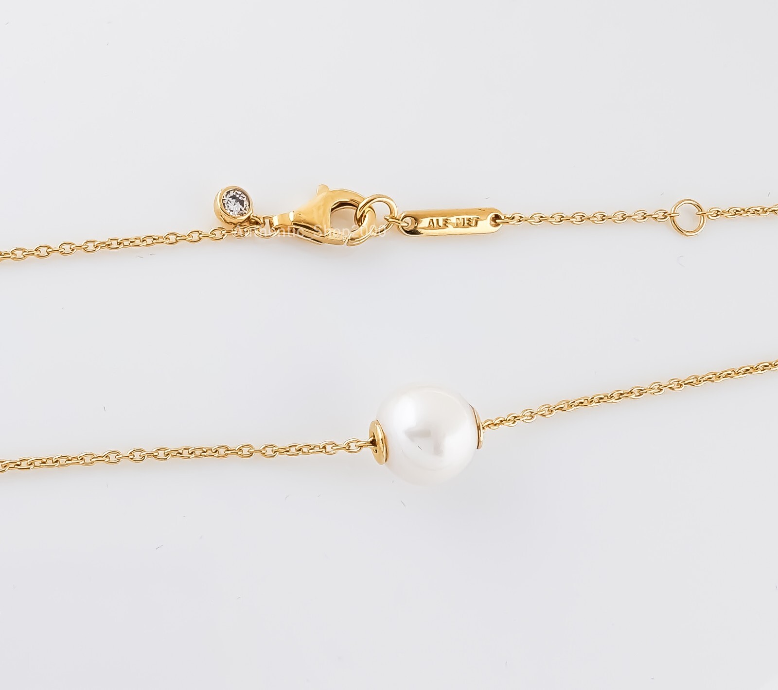 NEW 100% PANDORA Gold P Pearl Stone Necklace Earrings Jewelry Gift Set ...