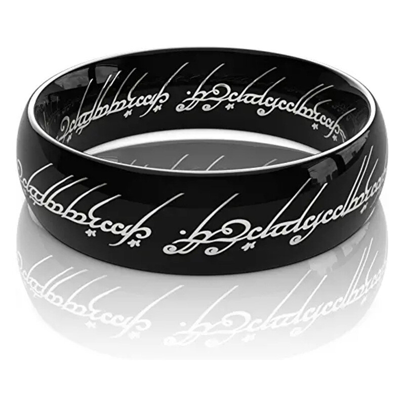Lord of the Elvish Rings Silver Tungsten Promise One Ring Mens Comfort ...