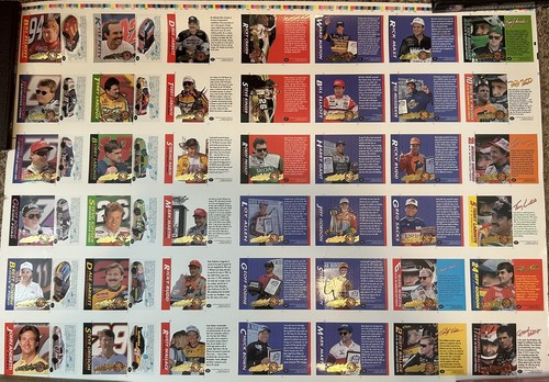Vintage 1995 Action Packed UNCUT PROOF Of 42 NASCAR Trading Cards Rare ...