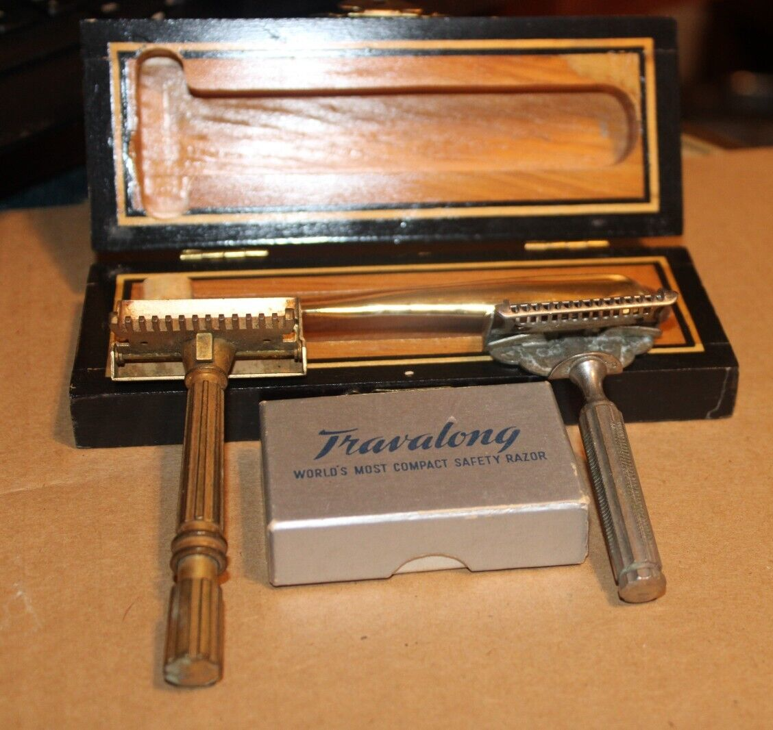 Vintage Gillette Adjustable Razors set of 2 & kewtie Blade empty ...