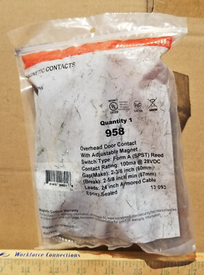Honeywell Ademco 958 Overhead Door Contact Alarm Contact Sensor for ...
