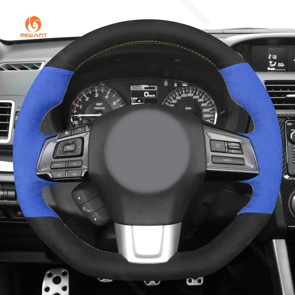MEWANT DIY Hand Stitch Leather Steering Wheel Wrap for Subaru WRX 2015 ...