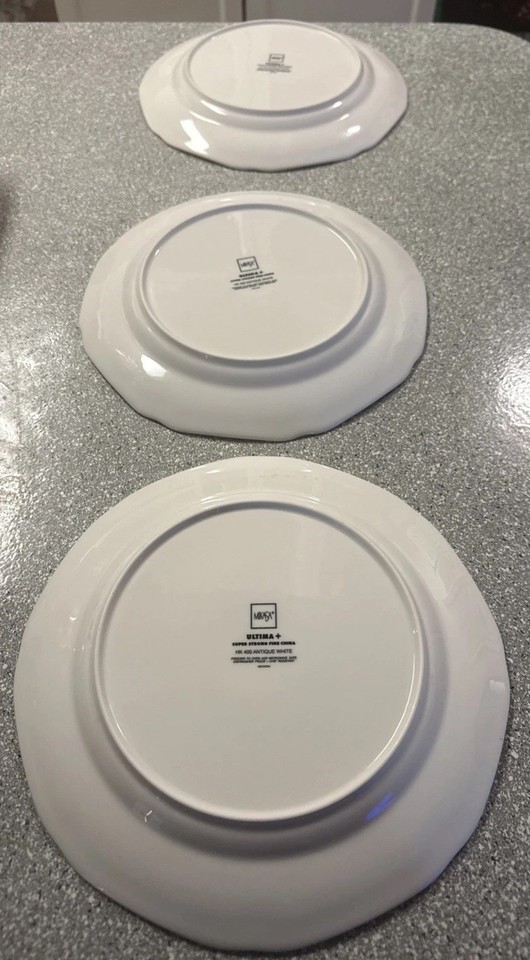 3 MIKASA Ultima + Antique White Octagon Rimmed Dinner Plate Hk 400 ...