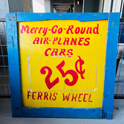 Original 30s 40s Circus Carnival 36" Airplane Merry Go Round painted ...