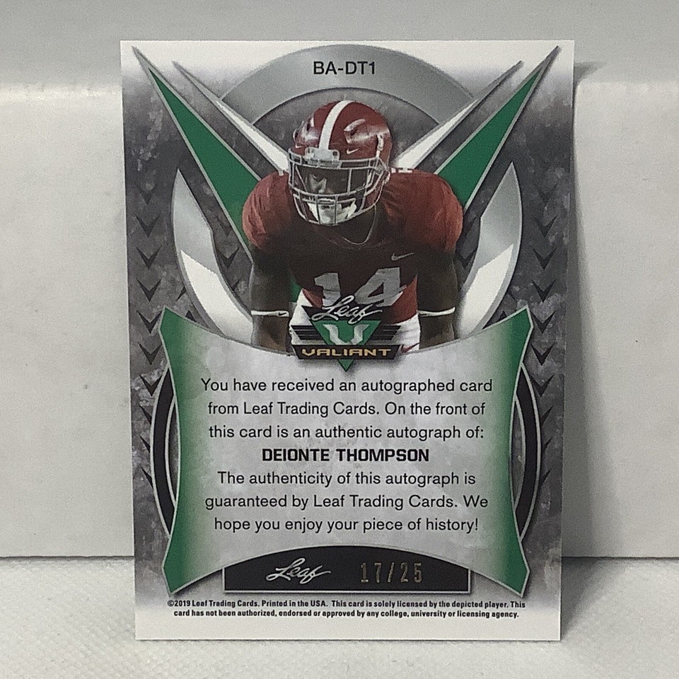 2019 Valiant Navy Deionte Thompson ROOKIE Auto 17/25 Cardinals X1 | eBay