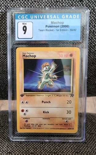 Pokemon Machop 2000 Team Rocket 1st Edition 59/82 Trading Card CGC ...