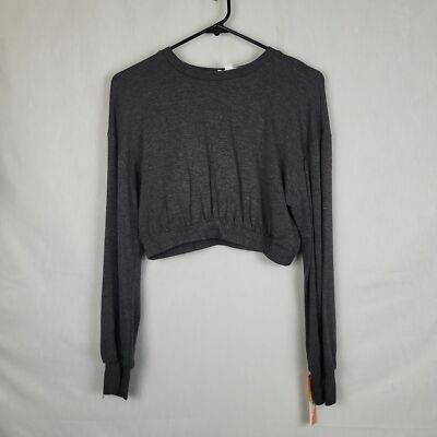 Colsie Womens Dark Gray Dolman Sleeve Cropped Lounge Pullover ...