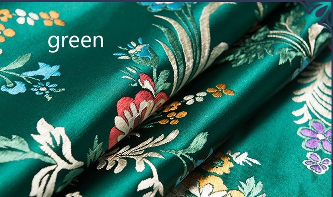 Retro Chinese Satin Floral Fabric Begonia Damask Brocade Sew Bag ...