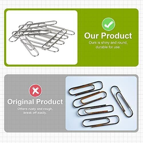 Large Paper Clips, Jumbo PaperClips, 2" Paper Clips Large Size, 180 pcs ...