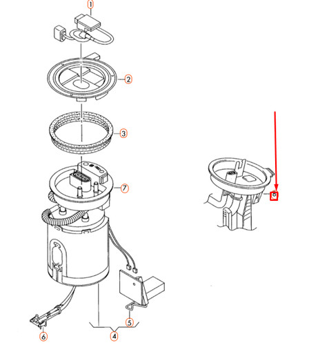 Volkswagen CC Fuel Display Suction Jet Pump With Sensor 3C0919673B ...