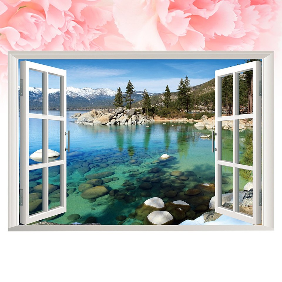 3 D Fake Window Decal Wall Decals for Living Room Home Decor Sticker ...