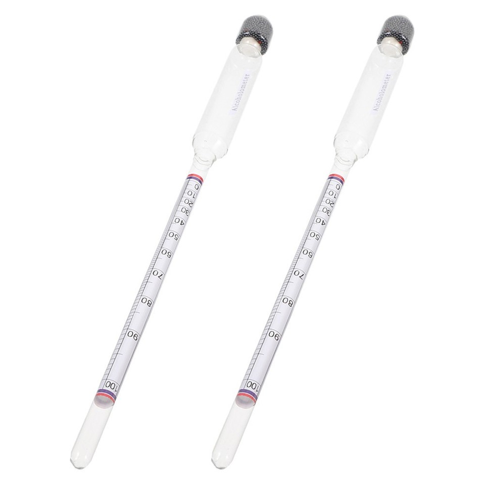 2Pcs High Precision Alcohol Concentration Meter Dual Scale Hydrometer ...