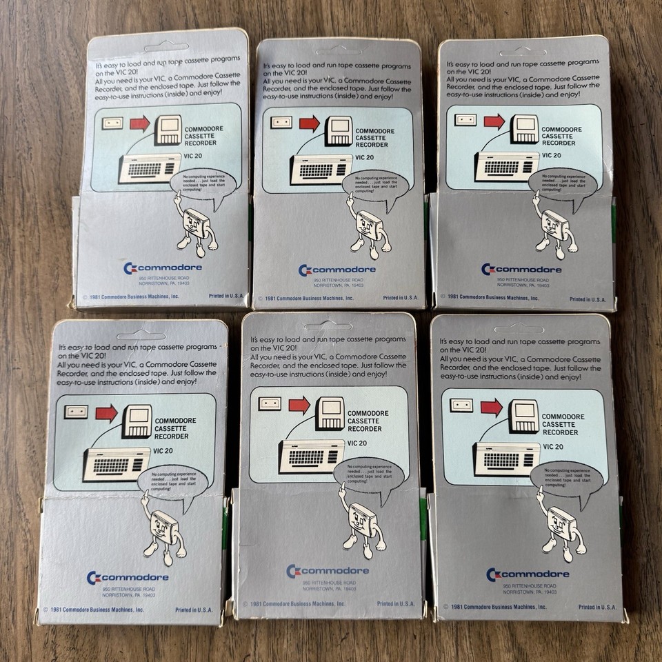 Lot Of 6 VIC-20 Cassette Tape Vintage Computer Programs Commodore ...