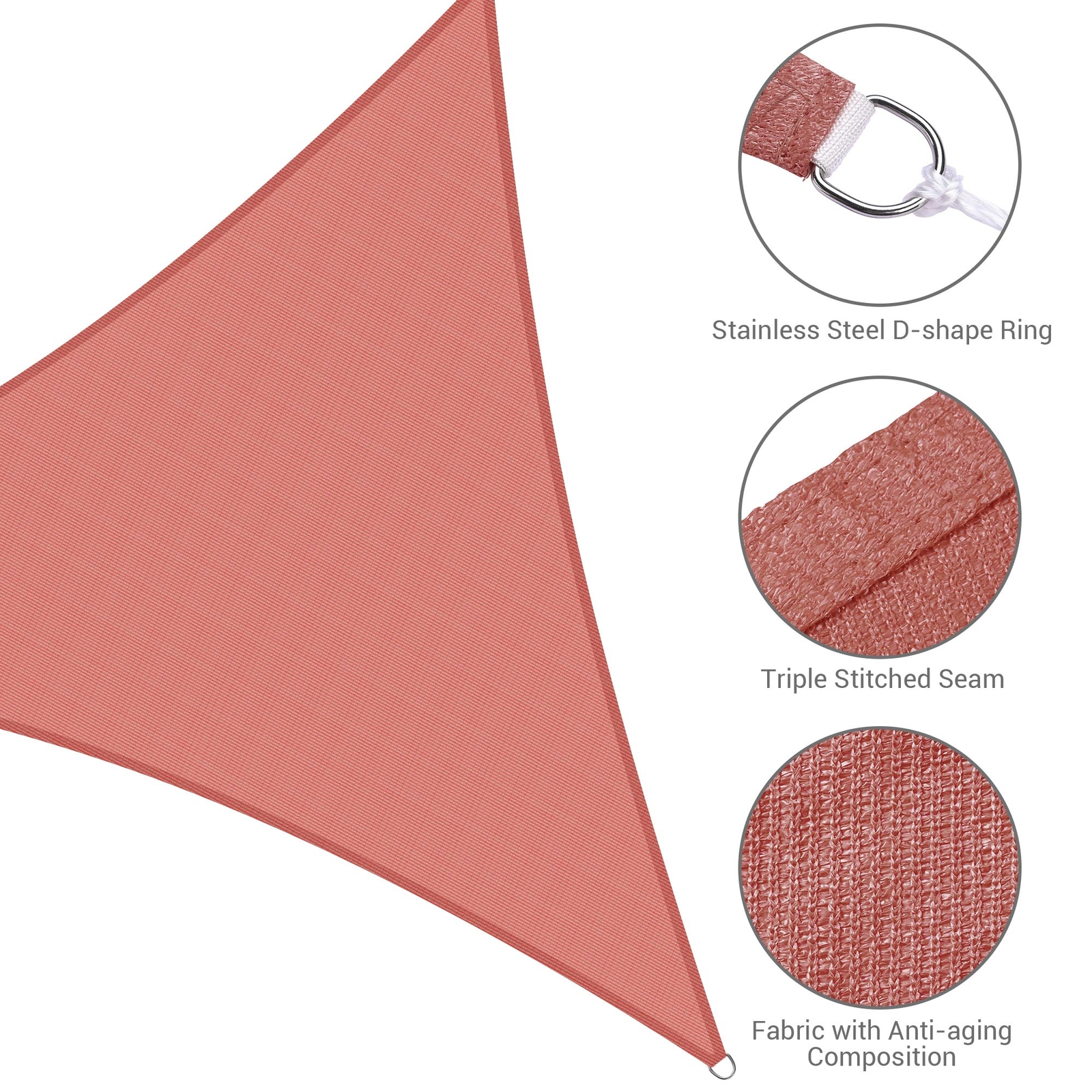 Sun Shade Sail Outdoor UV Block Patio Pool Top Canopy Triangle Cover ...