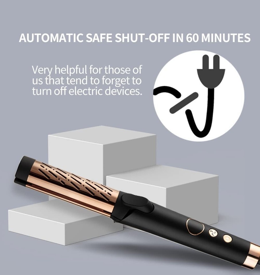 2 in 1 Cool Airflow Titanium Curling Wand and Flat Iron Anti-Scald Dual ...