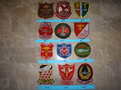 12 US Army MEDICAL EVACUATION DENTAL AMBULANCE DUST OFF Patches @ $10 ...