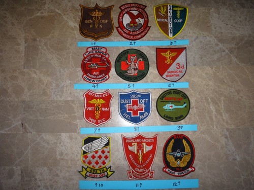 12 US Army MEDICAL EVACUATION DENTAL AMBULANCE DUST OFF Patches @ $10 ...