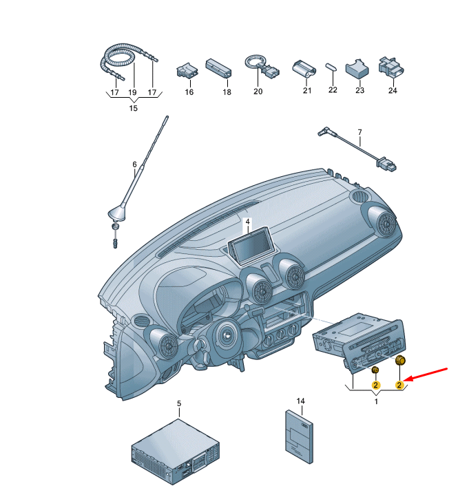 AUDI A1 MK1 Car Radio Rotary Knob Set 8X0919069A NEW GENUINE | eBay UK
