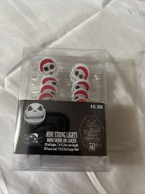 Nightmare Before Christmas Jack Skellington Mini String Lights 20 LED 7 ...