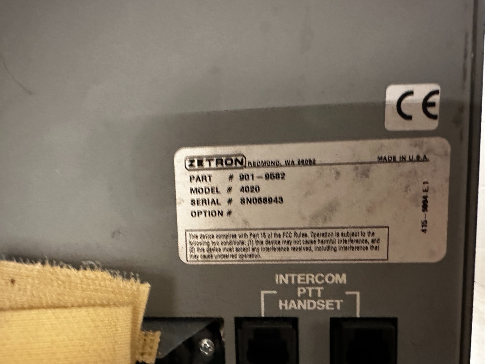 Zetron 4020 Communication Control System DISPATCH Card Console for sale ...