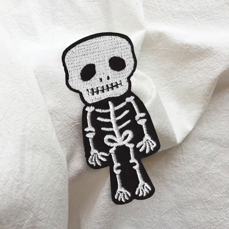 Black Punk Embroidery Sew On Iron On Patch Badge Fabric Applique Craft ...