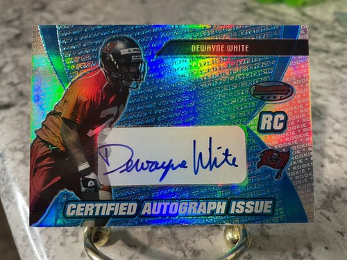 2003 Bowman's Best Blue DEWAYNE WHITE Autograph Tampa Bay Buccaneers ...